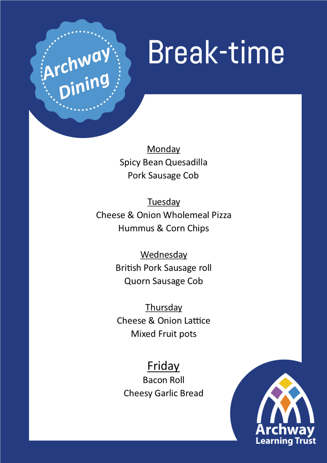 School Dinner Menus - Bluecoat Wollaton Academy