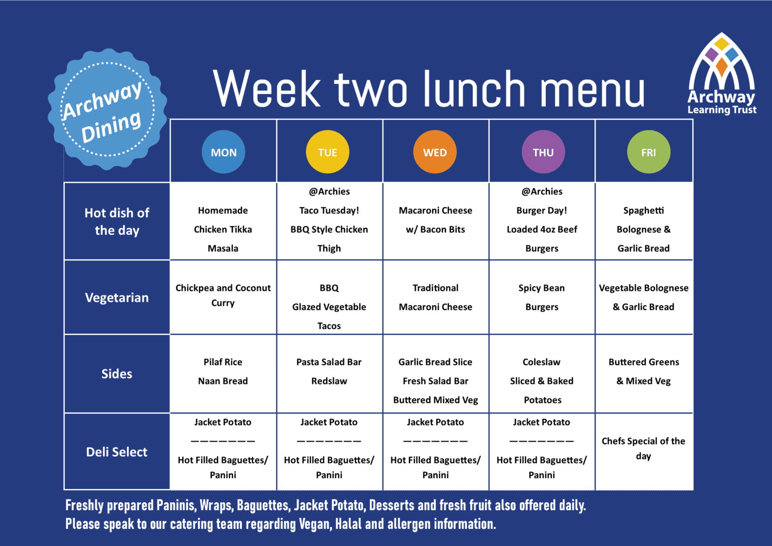 School Dinner Menus - Bluecoat Wollaton Academy